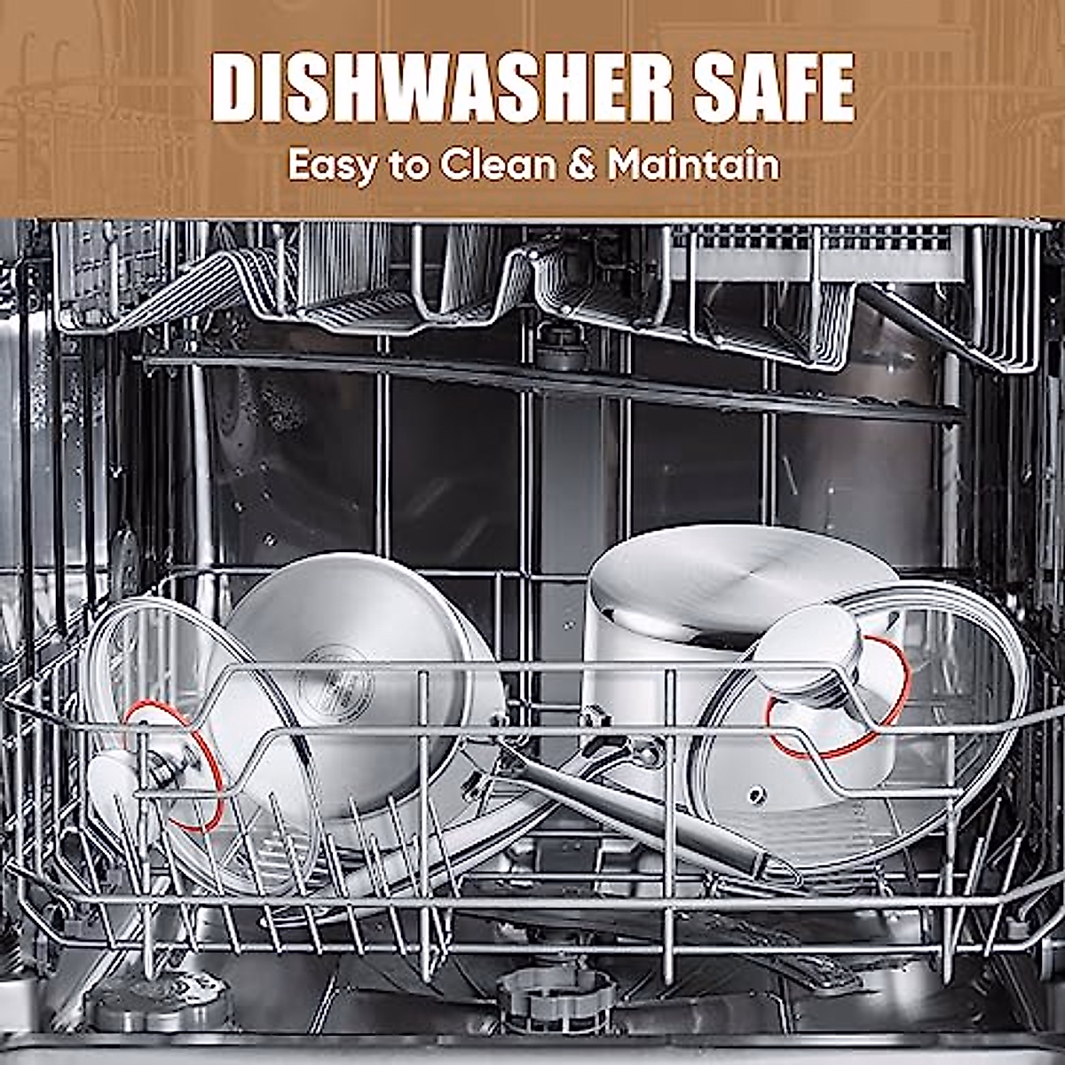 1Qt & 2 Qt Saucepan with Lid Set, E-far Triply 18/10 Stainless Steel Sauce Pan Pot for Cooking Pasta Warming Milk Boiling Water, Small Metal Cookware for Kitchen, Induction Ready & Heavy Duty