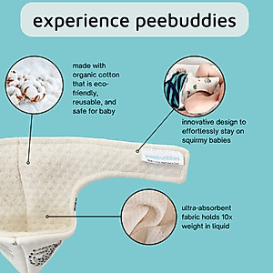 Peebuddies 3-Pack - Newborn Pee Shield - Absorbent, Easy-to-use Diaper Changing Cover for Baby Boys - Essential Baby Accessory for New Parents - Pee Teepee (Snowy Trees)