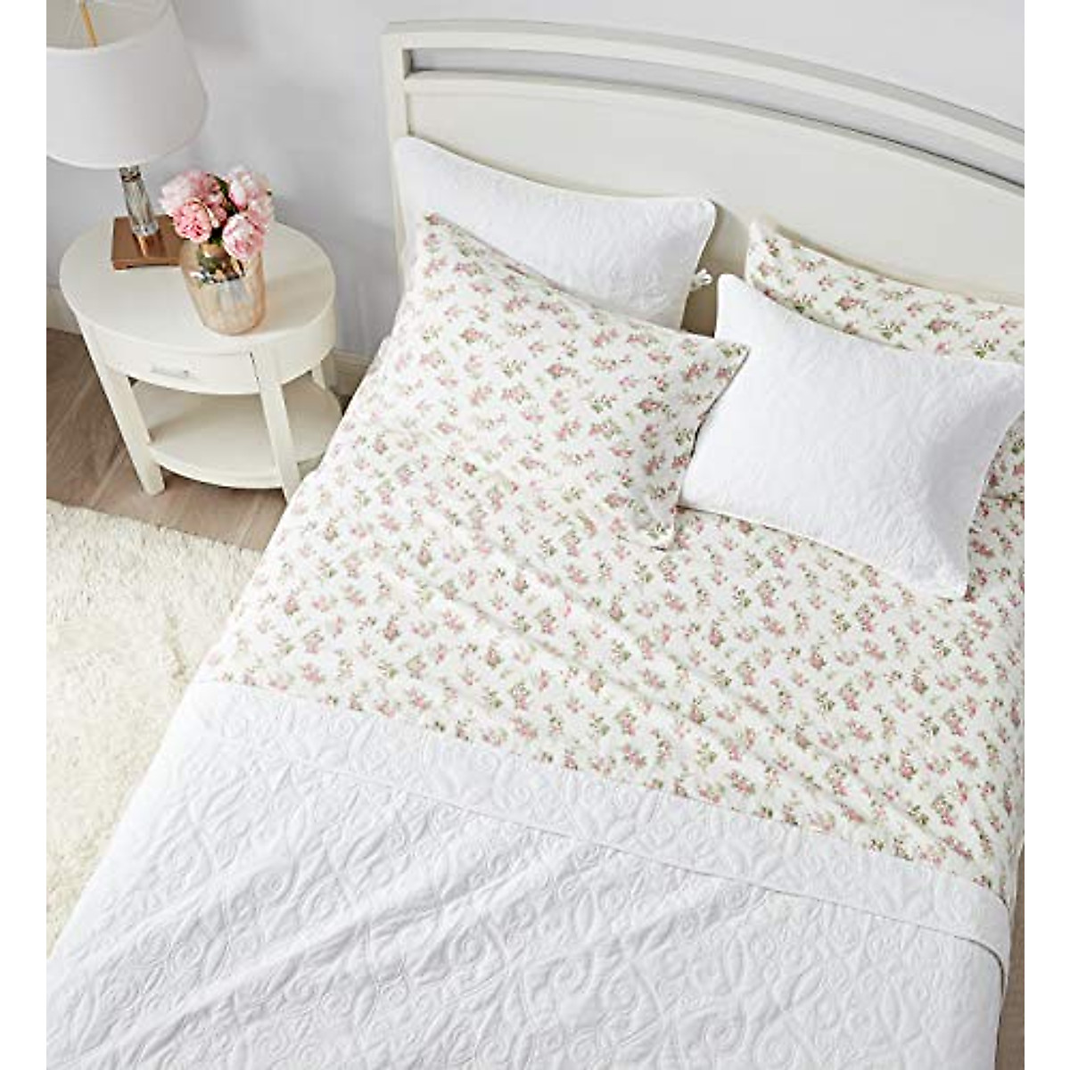 Laura Ashley Home - Queen Sheets, Cotton Flannel Bedding Set, Brushed for Extra Softness & Comfort (Audrey, Queen)