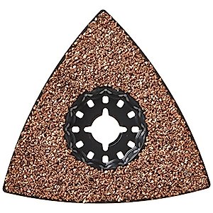 BOSCH OSL300CR 1-Piece 3 In. Starlock Oscillating Multi Tool Grout & Abrasive Carbide Grit Delta Rasp for Applications in Thinset Removal