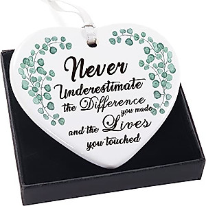 Coworker Gifts for Retirement, Appreciation or Leaving Gifts for Colleagues, Never Underestimate The Difference, Coworker Retired Hanging Decor Sign HP001