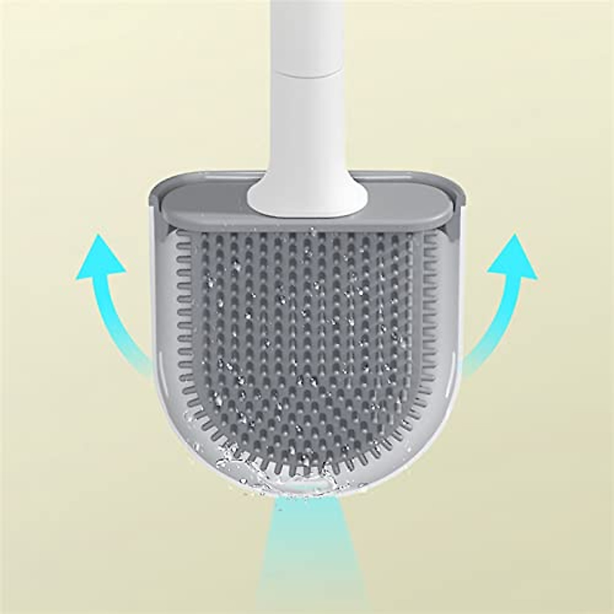 TADALU Toilet Brush Silicone Toilet Brush and Holder Set Cleaner for Bathroom Leak Proof Base Flexible Bristles Brush with Quick Drying Holder Set