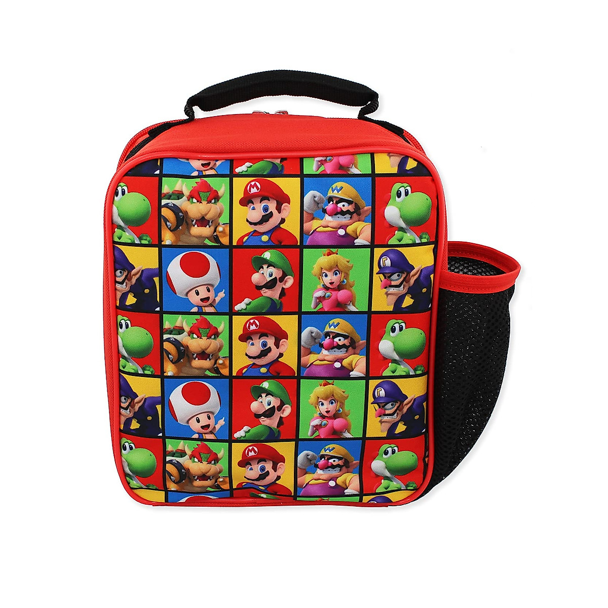 Super Mario Bros Boy's Girl's Soft Insulated School Lunch Box (One Size, Blue)