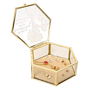 Disney Winnie the Pooh Jewelry Box - Glass Jewelry Case with Pooh and Piglet Design Jewelry Box, Officially Licensed