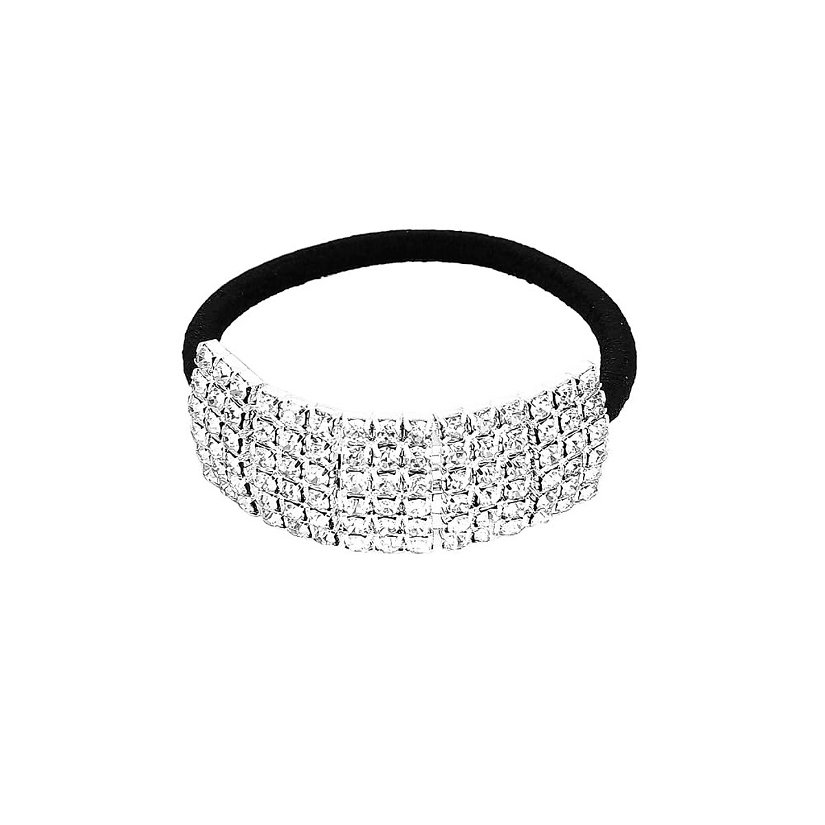 Xiwstar 3Pcs Fashion Elastic Scrunchies Rhinestone Hair Ties Ponytail Holder Headband Hair Accessories for Women Girls Hair Bands