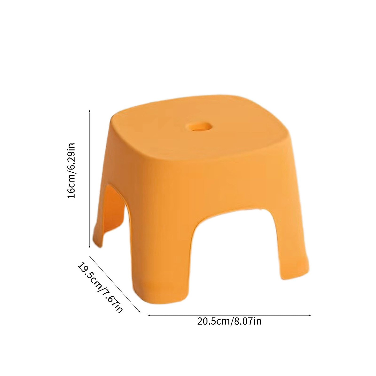 Plastic Step Stool, Small Portable Step Stool, Thickened Single Foot Stool with Non Slip Pads, Multifunctional Seat Stool Sturdy and Lightweight Ideal for Living Room Bathroom Kitchen (Yellow)