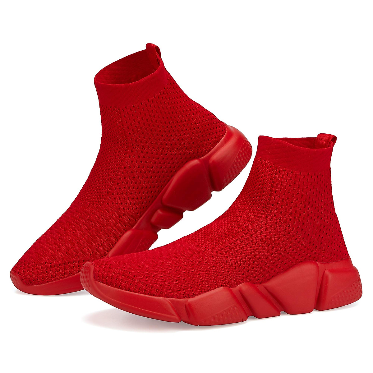 Casbeam Women's Running Knit Comfortable Lightweight Breathable Casual Sports Shoes Fashion Sneakers Slip-On Walking Shoes Black&White Size 9.5