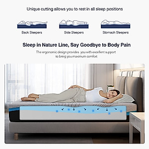 Avenco Queen Mattress, 10 Inch Gel Memory Foam Mattress Queen Size Mattress with Breathable Cover for Cool Sleep, Pressure Relieving, Bed in a Box Medium Firm Supportive, CertiPUR-US Certified