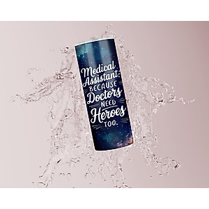 Casitika Certified Medical Assistant Gifts For Women. 20 Oz Medical Assistant Tumbler For Appreciation Week Or Graduation. Because Doctors Need Heroes Too. (Space)