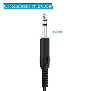 Fancasee 2 Pack 6 ft Replacement 6.35mm Male Plug to Bare Wire Open End TRS 3 Pole Stereo 1/4" 6.35mm Plug Jack Connector Audio Cable for Microphone Speaker Cable Repair