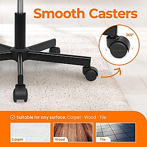 NEO CHAIR Criss Cross Chair, Armless Legged Office Desk Chair, with Wheels Swivel Modern Ergonomic Vanity Fabric Adjustable Wide Comfy Computer Task Chairs for Home Office (Beige)