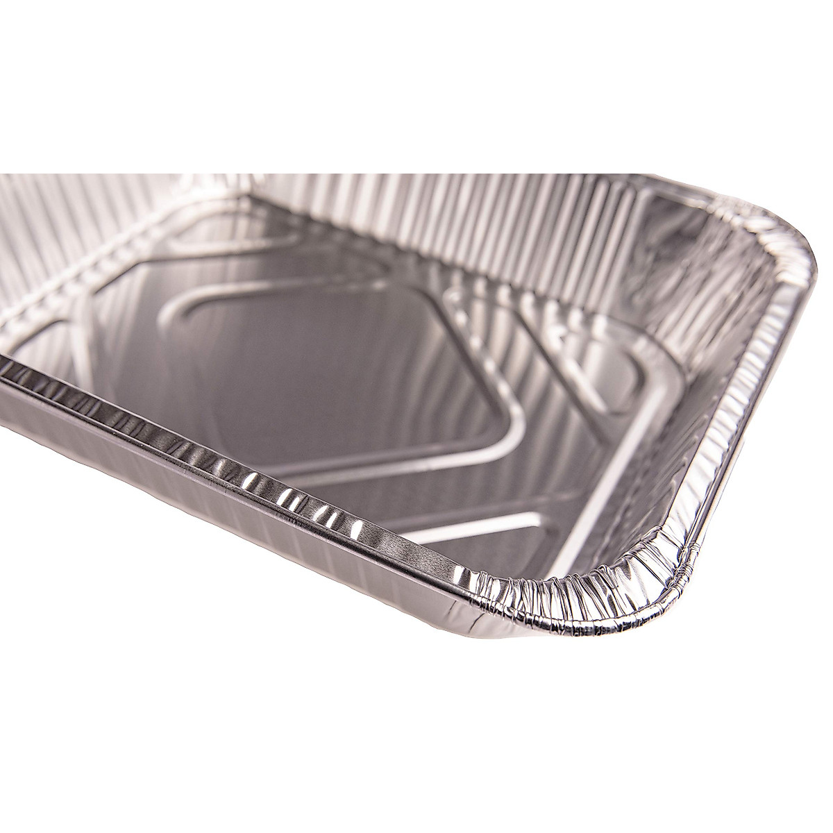 J-Line Design Aluminum Foil Disposable Roasting Broiler Pan - Half Size Steam Table Pan - 13 x 10 x 2.5 Inch - 18 Pack - Complete with Silicone Basting Brush and Stainless Steel Mini Tongs