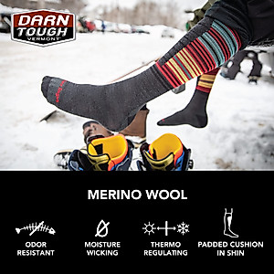 Darn Tough Men's Edge OTC Midweight with Padded Shin Ski and Snowboard Sock (Style 8007) - Charcoal, Medium