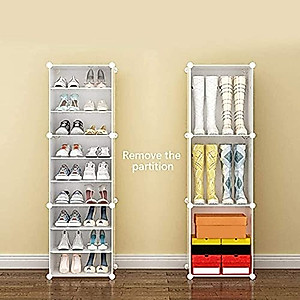 Portable Shoe Rack Organizer,Stackable 72 Pairs DIY Shoe Storage Cabinets Stand,White Plastic Closet Shoe Organizer With Transparent Cover,Dust-proof Shoe Rack Shelf Clear Foldable For Heels Boots