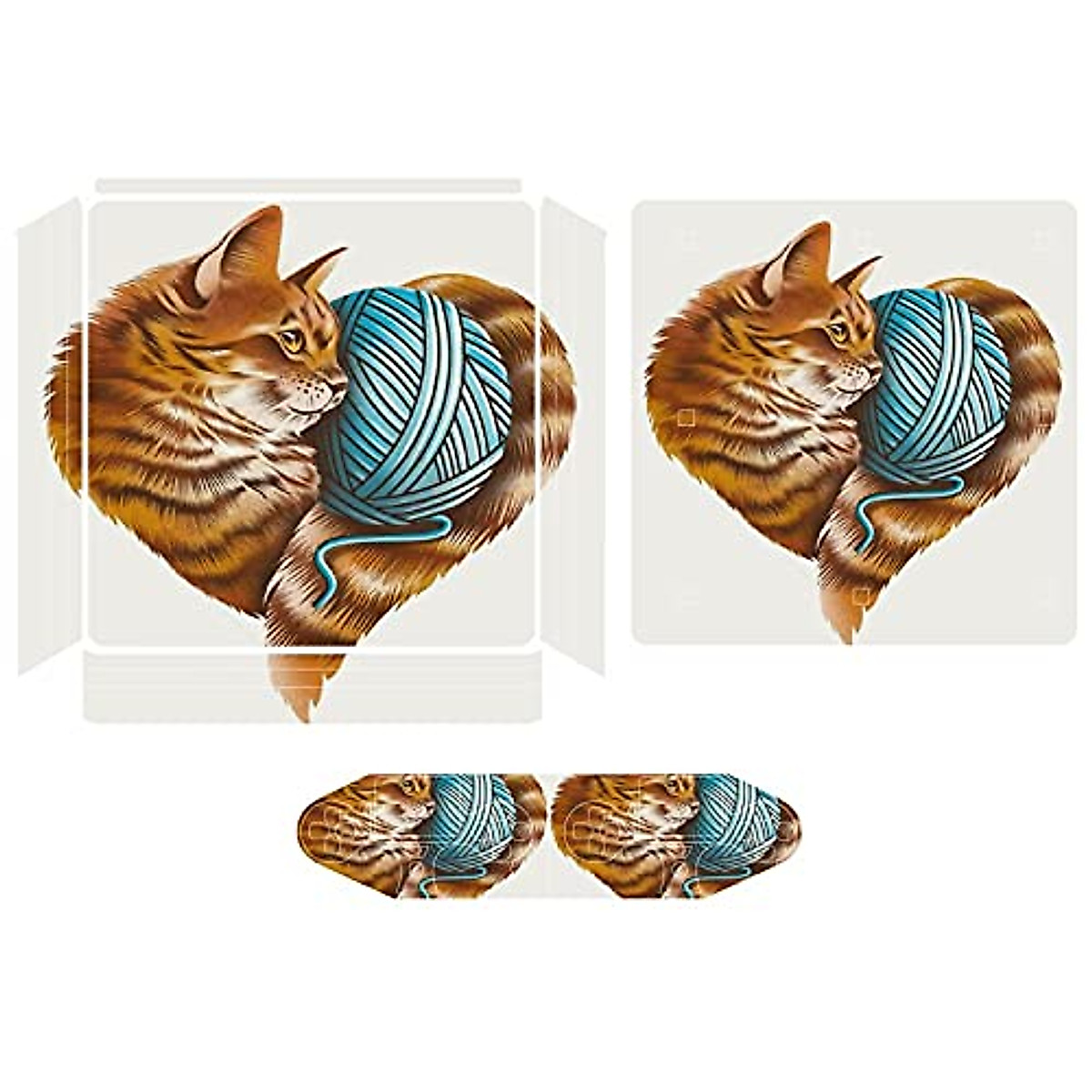 PS4 Slim game console skin sticker protective cover Heart Cat And Yarn Ball PS4 Slim console and 2PCS whole body protective skin skin sticker