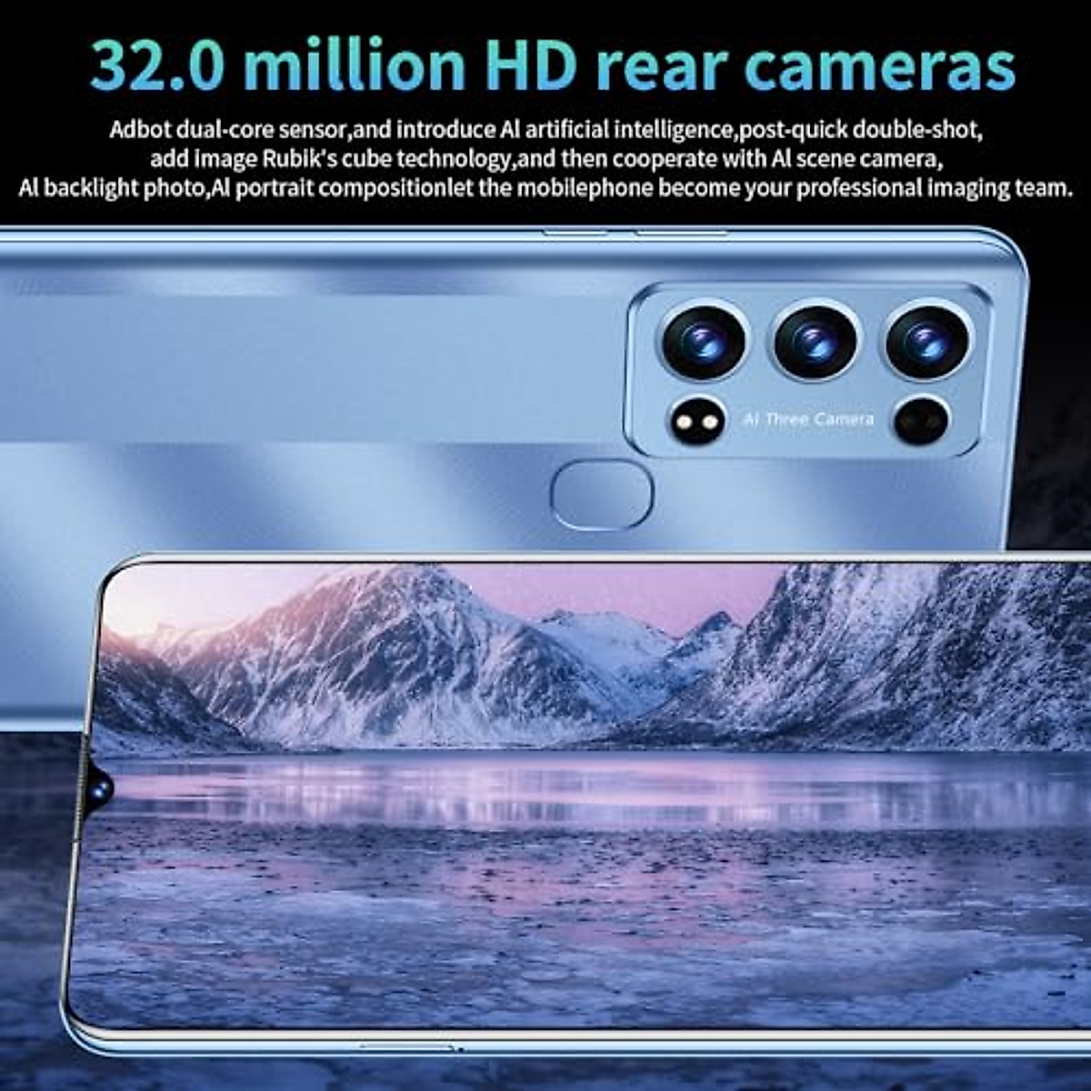 Rino9Pro Cheap Smartphone, 3 in 1 Navigation System Cell Phone, 16GB RAM 1TB ROM Unlocked Mobile Phones, 5G Network, Dimensity9000 (10 cores) CPU,Blue-1TB