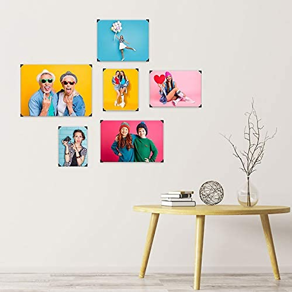 Pajean 720 Pieces Photo Corners Self Adhesive Black Photo Corners for Scrapbooking and Stamping Supplies DIY Scrapbook Stickers Album Diary Personal Journal Diary Organizer (Black)