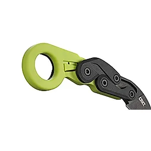 CRKT Provoke Zap Kinematic EDC Folding Pocket Knife: Morphing Karambit, Black Stonewash Stainless Steel Blade, Green Grivory Handle with Integrated Safety Lock, Low Profile Pocket Clip 4041G