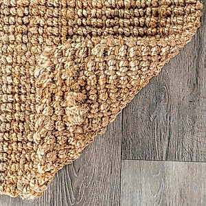 nuLOOM Ashli Solid Farmhouse Jute Area Rug, 9x12, Natural
