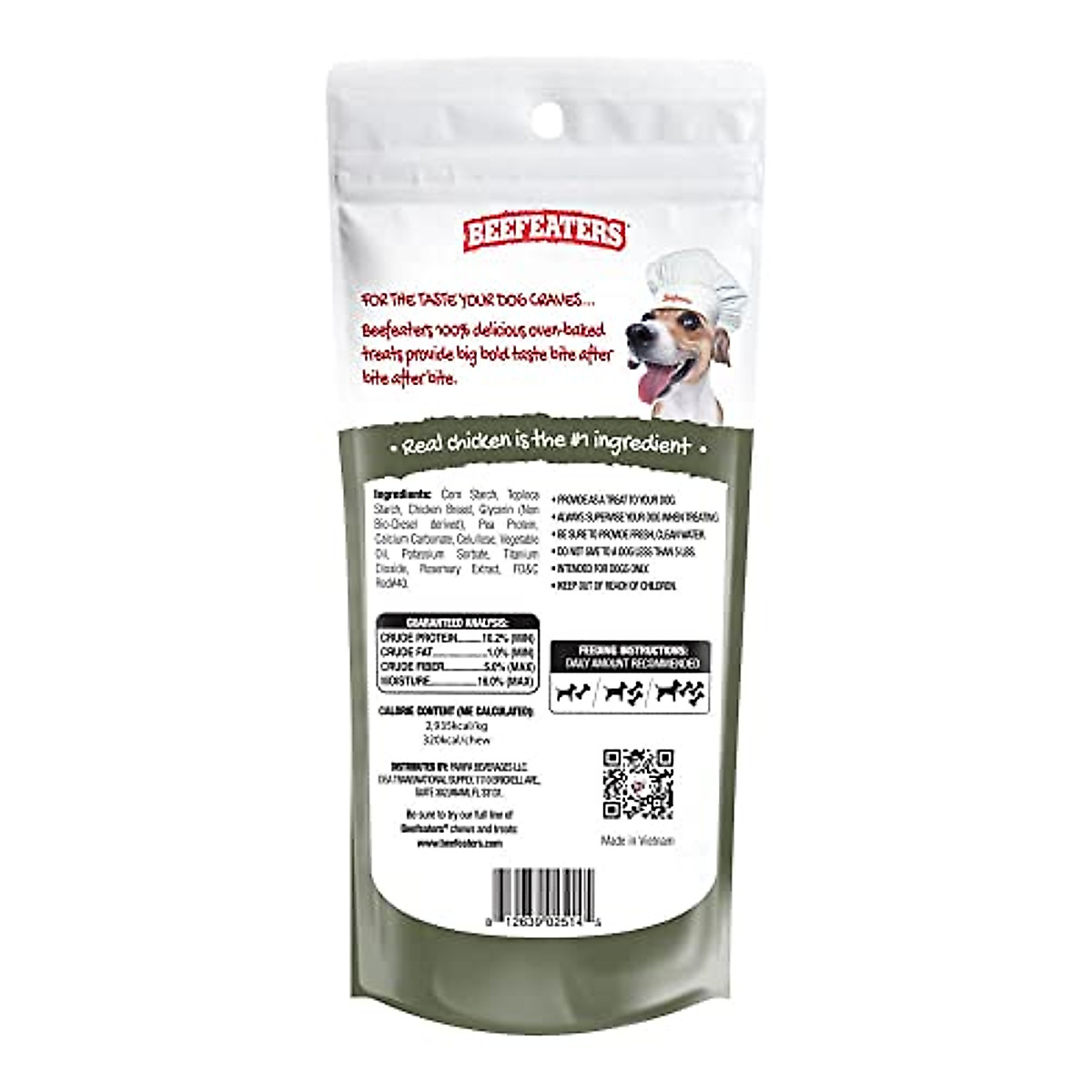 Beefeaters Dog Treats - Large Knotted Bone 7" Chicken Flavor 1ct, Case of 12 | Rawhide Free Dog Food | Real Chicken, No Artificial Flavors | Dental Cleaning Chew | Training Treats for All Dog Sizes