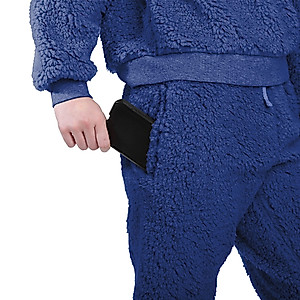 FOCO Kansas Jayhawks NCAA Womens Sherpa Lounge Set - L