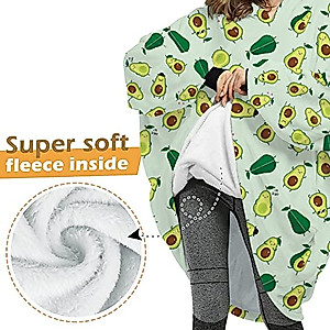 Wearable Blanket Hoodie for Women Men Adults, Teens Sherpa Fleece Oversized Hooded Sweatshirt Blanket with Pockets -Cute Penguin