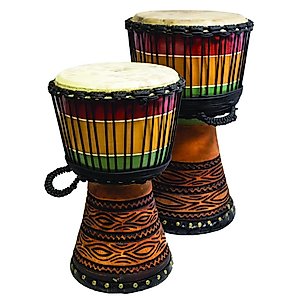 New Djembe Master Mali Style Rasta carv, 24" tall, 12.5-13" head
