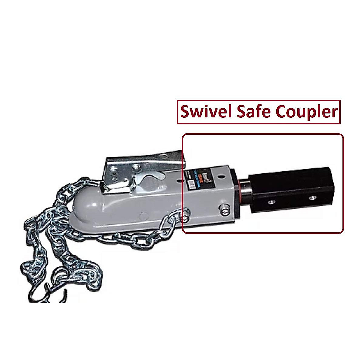 Time Out Trailers Swivel Safe Swivel Ball Coupler for Standard 2" Tongue (no jackknifing or Flipping) (Shelby)