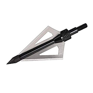 Hunting Broadheads, 12PK 3 Blades Archery Broadheads 100 Grain Screw-in Arrow Heads Arrow Tips for Crossbow and Compound Bow Black(Pack of 12)