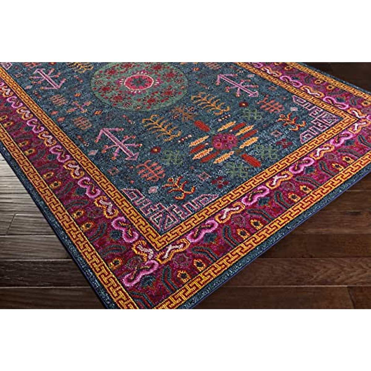 Hauteloom Cleveland Bohemian Southwestern Colorful Area Rug - Traditional Tribal Aztec Carpet for Living Room, Bedroom, Dining Room - Pink, Magenta, Green, Orange, Purple - 5'3" x 7'3" (5x7)