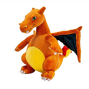 CHAOZI0Evil Winged, fire-Breathing Dragon Stuffed Animal Dinosaur Plush firedragon Toys, Throw Pillow, Role-Playing Game Fan Props (Orange Yellow)