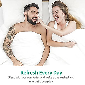 APSMILE Organic Feathers Down Comforter California King, All-Seasons Duvet Insert, 100% Cotton and Goose Feathers Down Medium Warm Quilted Bed Comforter Insert (104x96, Ivory White)