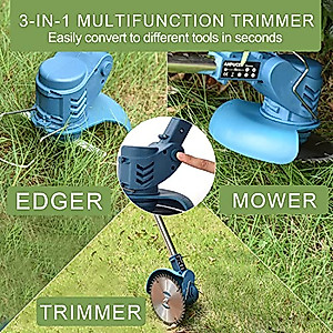 Weed Wacker Cordless Brush Cutter with 9Blades,Electric Brush Cutter Stringless Weed Eater Battery Weed Wacker Battery Powered by 2Pcs 36TV 4Ah Batteries,String Trimmer for Lawn Garden,Lightweight