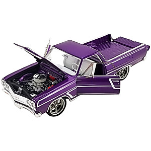 1965 Chevy El Camino SS Custom Cruiser Purple Met w/White Graphics Limited Edition to 678 Pieces Worldwide 1/18 Diecast Model Car by Acme A1805413