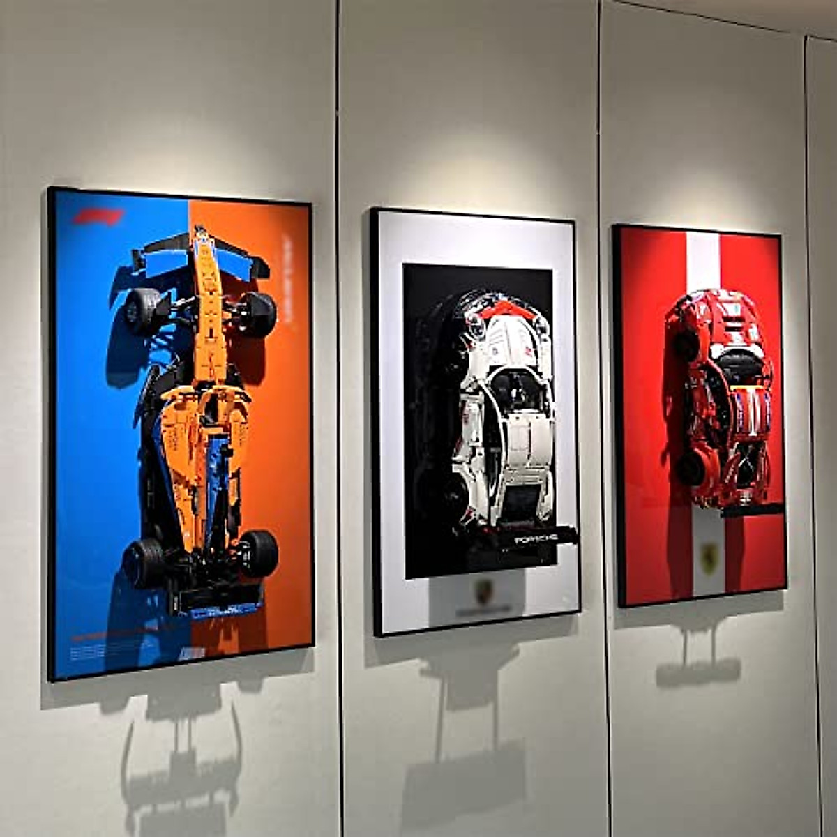 iLuane Display Wallboard for Lego McLaren Formula 1 Race Car 42141 Bundle with Lego 42083 Bugatti Chiron, Collectibles Display Wallboard for Building Blocks (Only Display Wallboard)