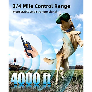 Bousnic Dog Shock Collar with Remote - [New Edition] 4000FT Dog Training Collar for Large Medium Small Dogs (8-120lbs) Rechargeable E Collar with Beep, Vibration, Safe Shock