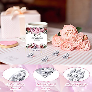 Fulmoon 150 Pcs Diamond Table Number Holders Acrylic Place Card Holder Crystal Tabletop Card Stand for Wedding Party Baby Shower Table Centerpieces Decoration, Clear