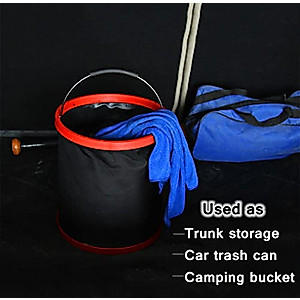 ARISKEY Foldable Water Bucket, 12L/3.1Gallons Collapsible Bucket with Cleaning Towel, Durable(2000D Oxford Cloth) Pop Up Bucket Portable Folding Bucket for Car Washing and Cleaning Camping Fishing