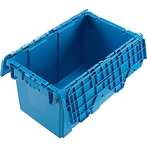Distribution Container with Hinged Lid 22-3/8x13x13 Blue