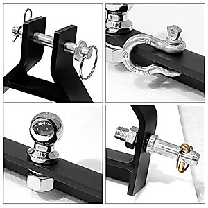 3 Point Trailer Hitch Receiver, Heavy Duty Drawbar Traile Hitch Cat 1, Quick Hitch Tractor Attachments Compatible (Black)