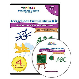 Palace Learning 5 Pack - Preschool Curriculum Kit on CD & ABC Alphabet + Numbers 1-10 + Shapes + Colors Poster Set (LAMINATED, 18” x 24”)