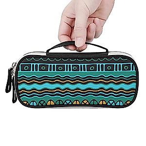 Boho Style Ethnicity Pattern2 Printed Pencil Case Bag Stationery Pouch with Handle Portable Makeup Bag Desk Organizer