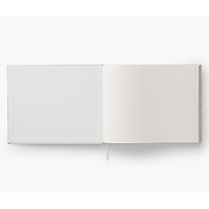 RIFLE PAPER CO. Wildwood Embroidered Fabric Guest Book | Hard Cover Wrapped in Book Cloth & Grosgrain Ribbon Bookmark, (Lay-Flat Binding, 144 Ruled Pages with Metallic Gold Ink, 8" L x 5.75" W)