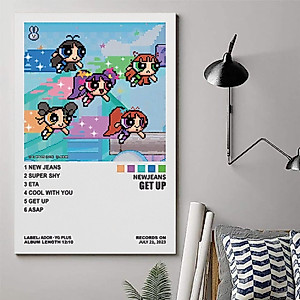 BLACKT NewJeans Poster Get Up Album Cover Posters for Bedroom Aesthetic Wall Decor Canvas Wall Art Gift 12x18inch(30x45cm)