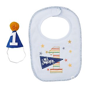 Mud Pie Baby Boy First Birthday Cake Smashing Set, Pennant
