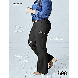 Lee Women's Plus Size Ultra Lux Comfort with Flex Motion Trouser Pant Black 20W Medium, 20