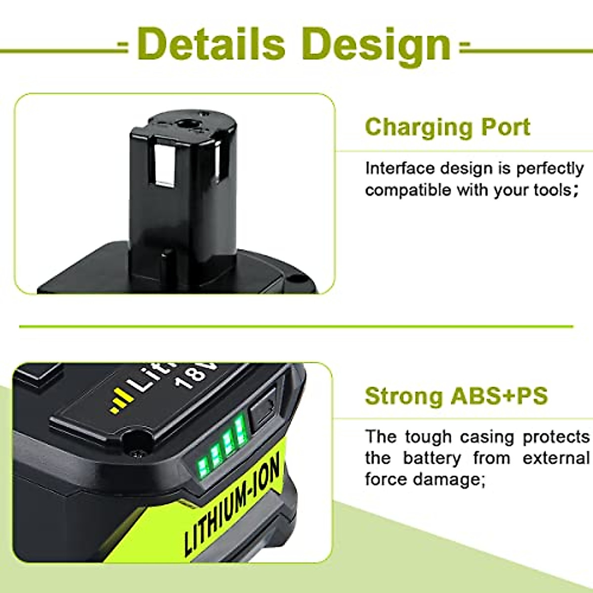 LUMSING 2Pack 6.0Ah P108 Battery Replacement for Ryobi 18V Battery Lithium P102 P103 P104 P105 P107 P108 P109 for Ryobi…