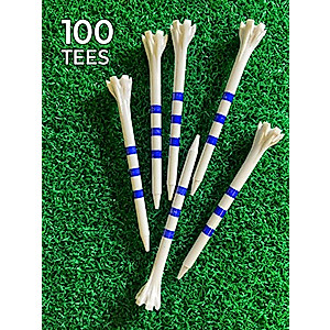 Champ 3-1/4" My Hite FLYtee White/Blue Stripe Golf Tee, 100 Count