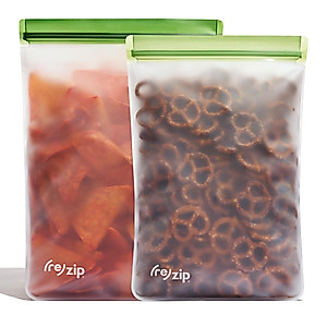 (re) zip 2-Piece Cereal Container Set | Air-Tight Pantry Dry Goods Storage Bag for Cereal, Pasta, Beans, & More | BPA-Free, Food Grade, Leakproof, Freezer and Dishwasher Safe | 10 & 12 Cup