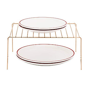 Kitchen Details Copper Medium Helper Shelf, Cabinet Organizer Maximizes Space, Free Standing